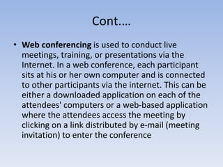 Teleconferncing by abhishek mahajan | PPTX | Web Conferencing | Computer Software and Applications