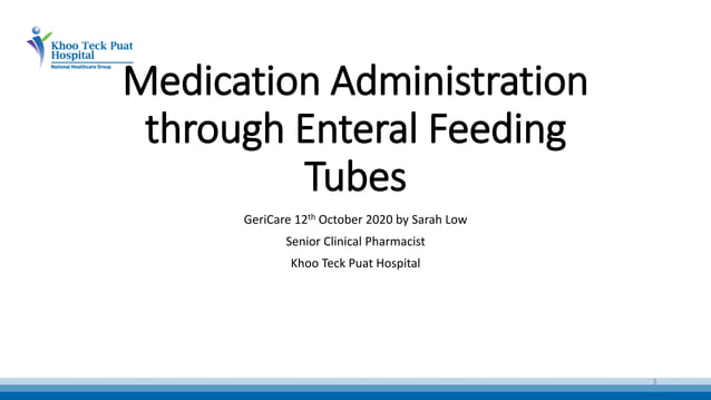 Medication Administration Through Enternal Feeding Tubes | PDF ...