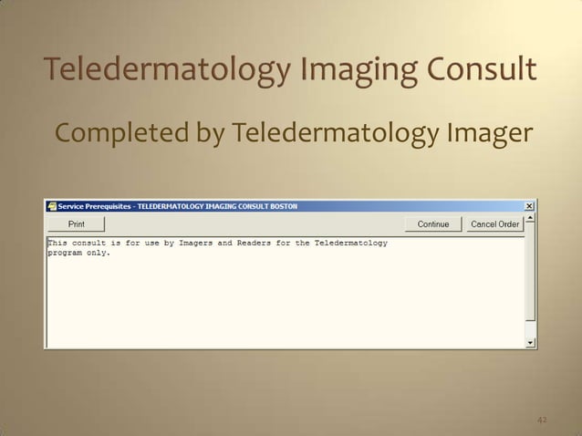 Teledermatology consult pathway rev 2012 0411 | PPT