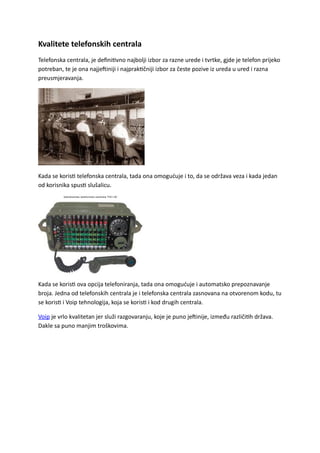 Telefonska centrala | PDF