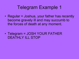 Telegram Sentences Powerpoint | PPT
