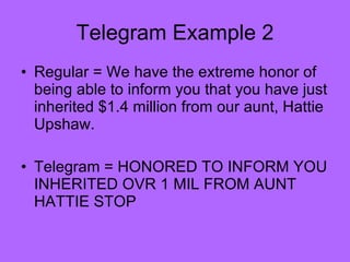 Telegram Sentences Powerpoint | PPT