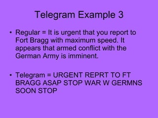 Telegram Sentences Powerpoint | PPT