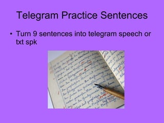 Telegram Sentences Powerpoint | PPT