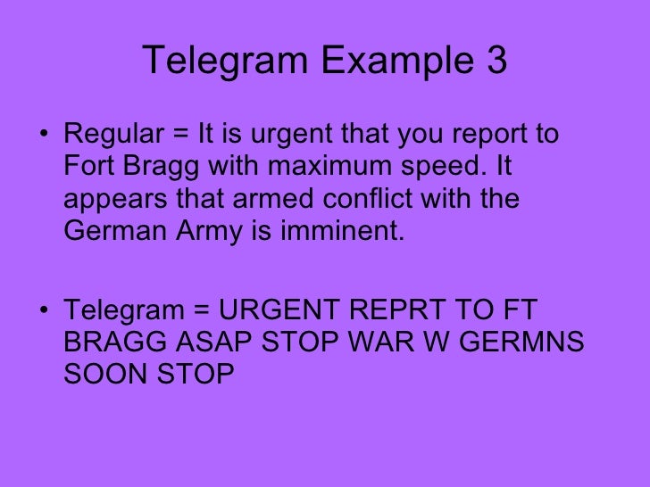 Telegram Sentences Powerpoint