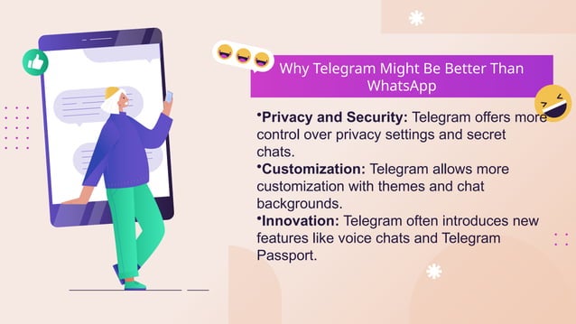 Features and difference between telegram and whatsapp | PPTX | Computer Software and ...
