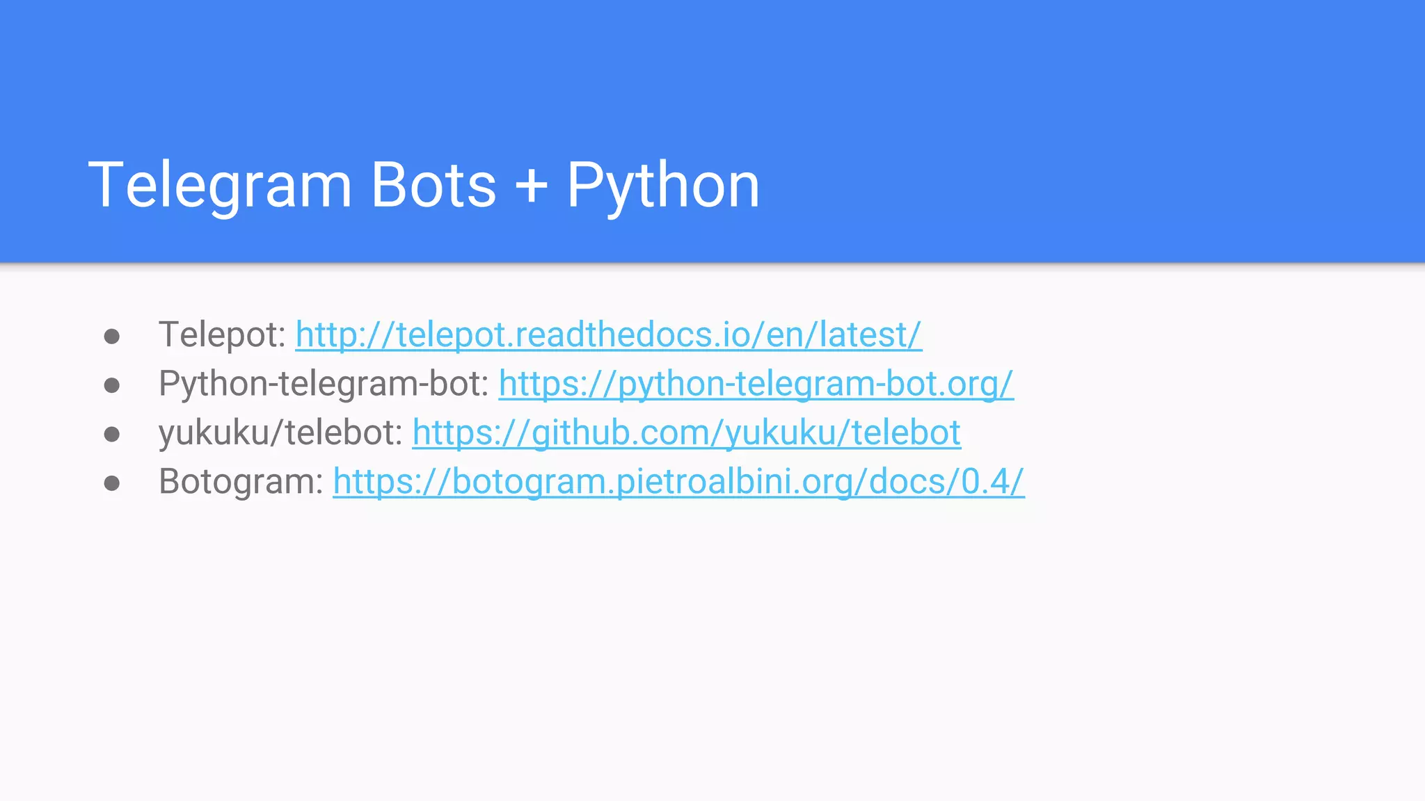Telegram bots with python why not- v2.0 | PPT