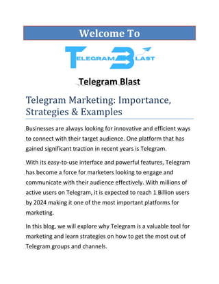 Telegram Marketing Importance, Strategies & Examples.pdf