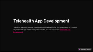 Telehealth App Development | PPT