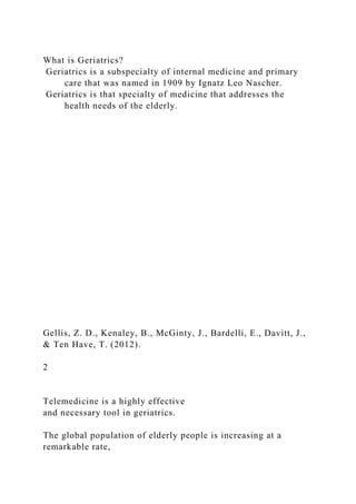 Telehealth and Geriatrics How telehealth improves medicati.docx