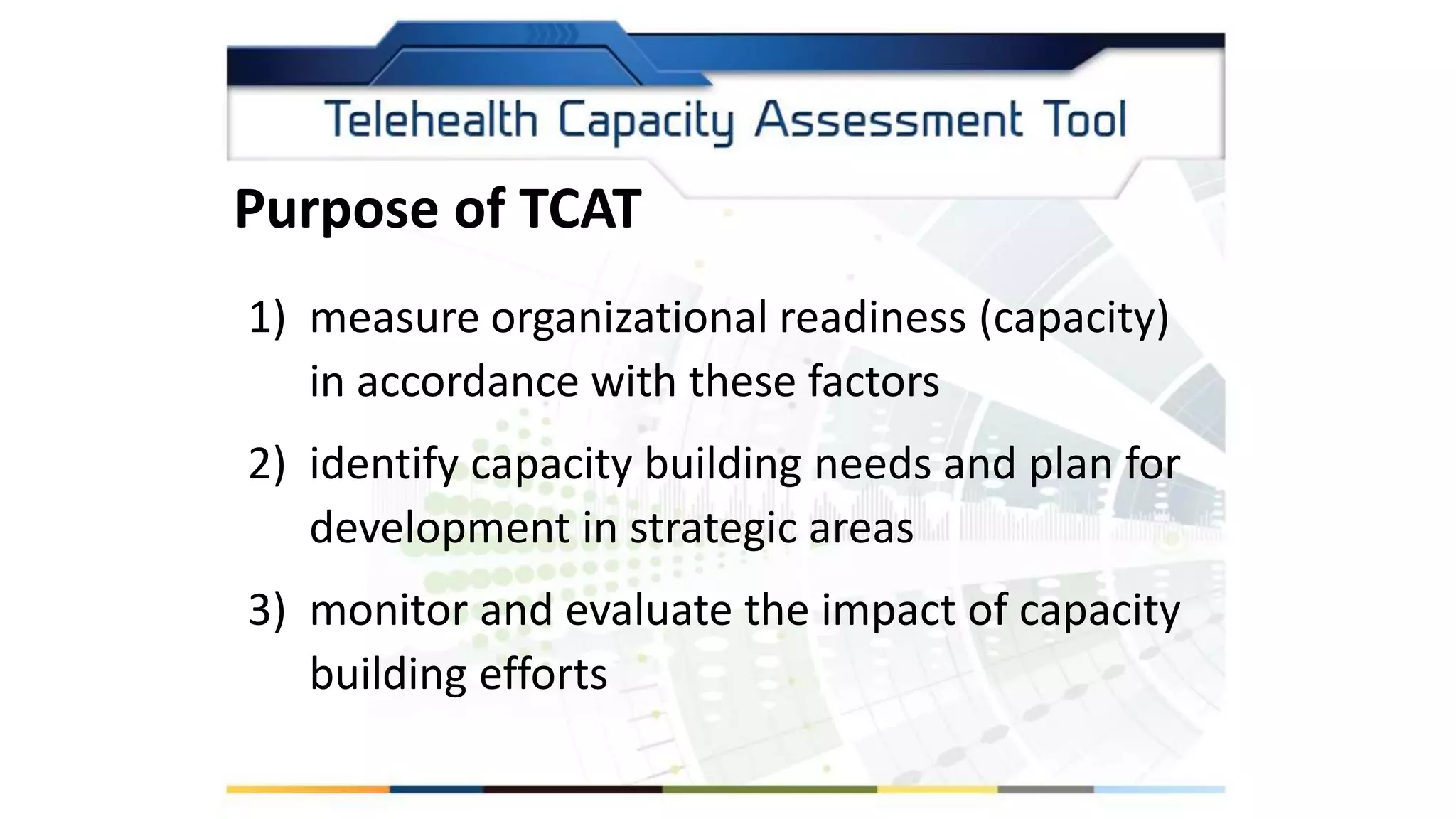 Telehealth capacity assessment tool introduction | PPTX