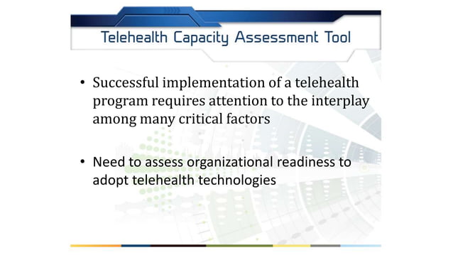 Telehealth capacity assessment tool introduction | PPT