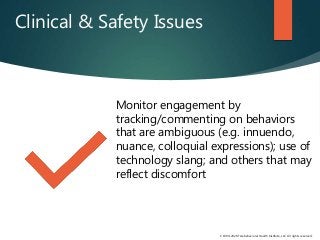 Telehealth clinical best practices workshop II | PPTX