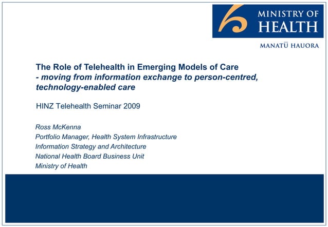 The Role of Telehealth in Emerging Models of Care | PPT