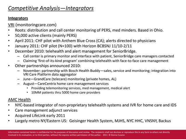 Telehealth Integrators and Competitors Landscape | PPTX | Healthcare ...