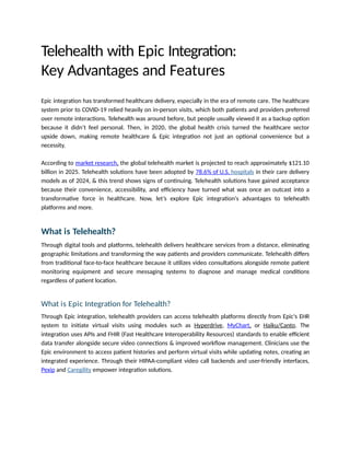 Telehealth with Epic Integration - Key Advantages and Features.pptx