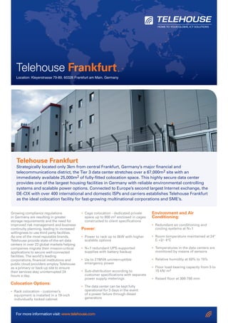 Telehouse Tier 3 Data Center in Frankfurt Germany | PDF