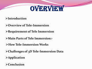 Tele immersion | PPTX | Web Conferencing | Computer Software and ...
