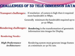 Tele immersion | PPTX | Web Conferencing | Computer Software and Applications