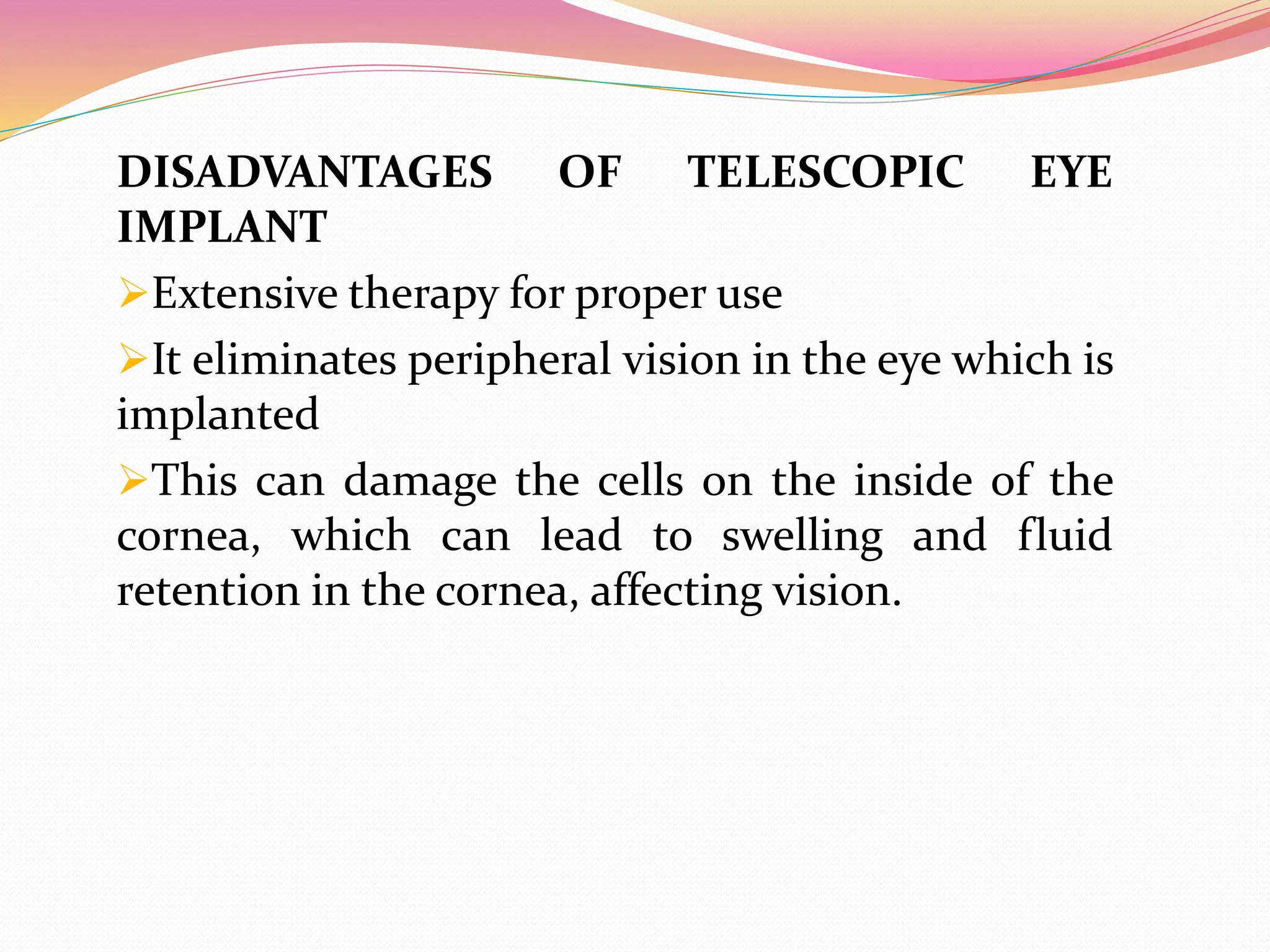 Telescopic eye implant in optometry profession | PPTX