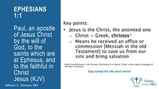 Teleios U - Ephesians 1:1 | PPTX | Christianity | Religion & Spirituality