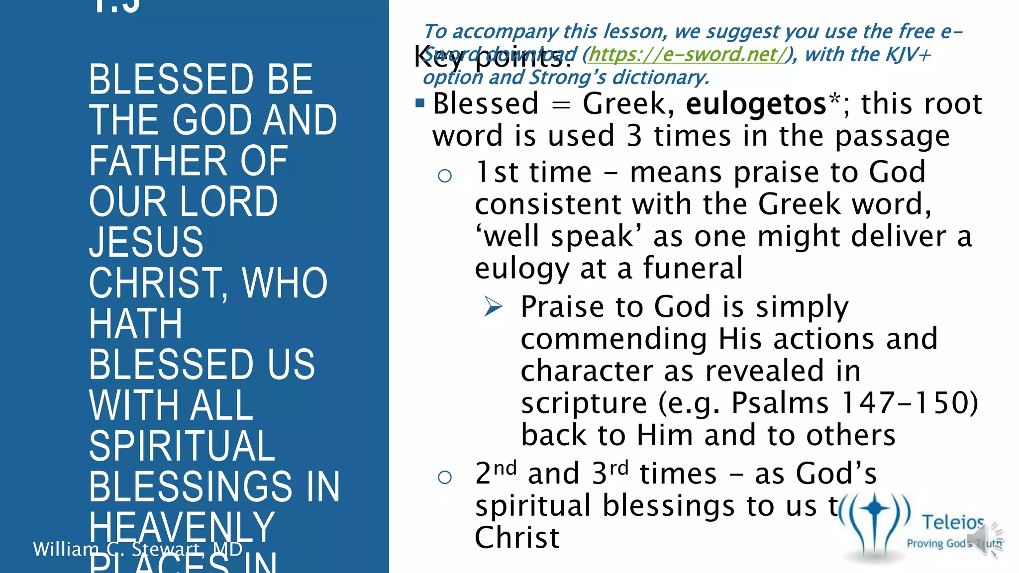 Teleios U - Ephesians 1:3 | PPTX