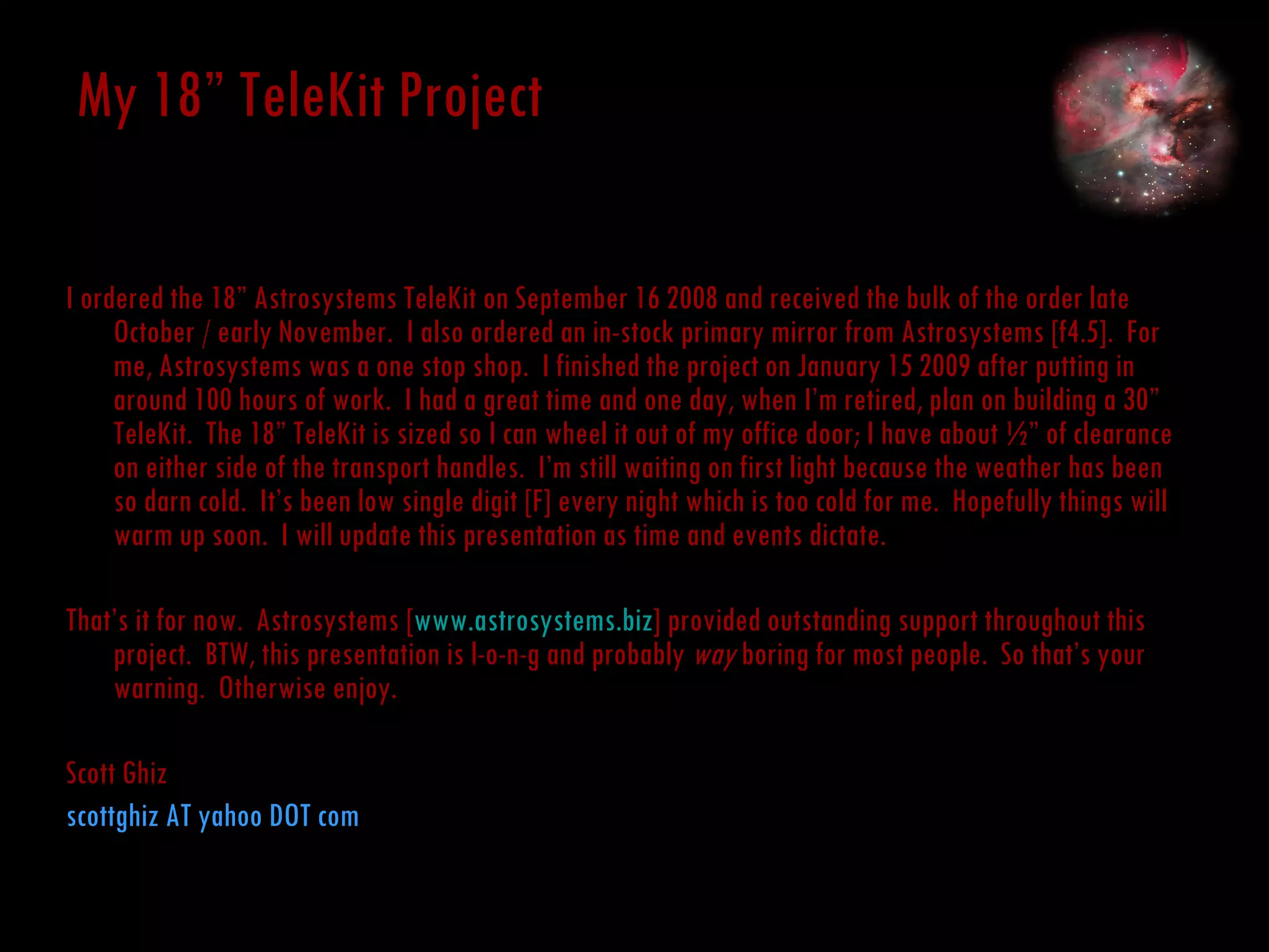 Telekit 18 Inch Telescope V2 | PPT