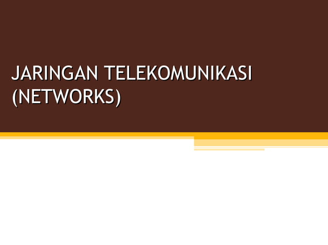 Telekomunikasi dan jaringan - fd | PPT