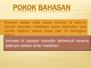 lapisan ionosfer dan perambatan gelombang radio | PPTX