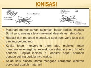 lapisan ionosfer dan perambatan gelombang radio | PPTX