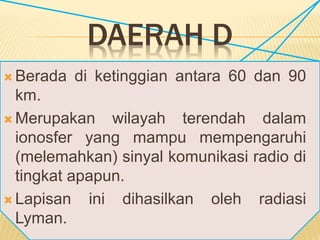 lapisan ionosfer dan perambatan gelombang radio | PPTX