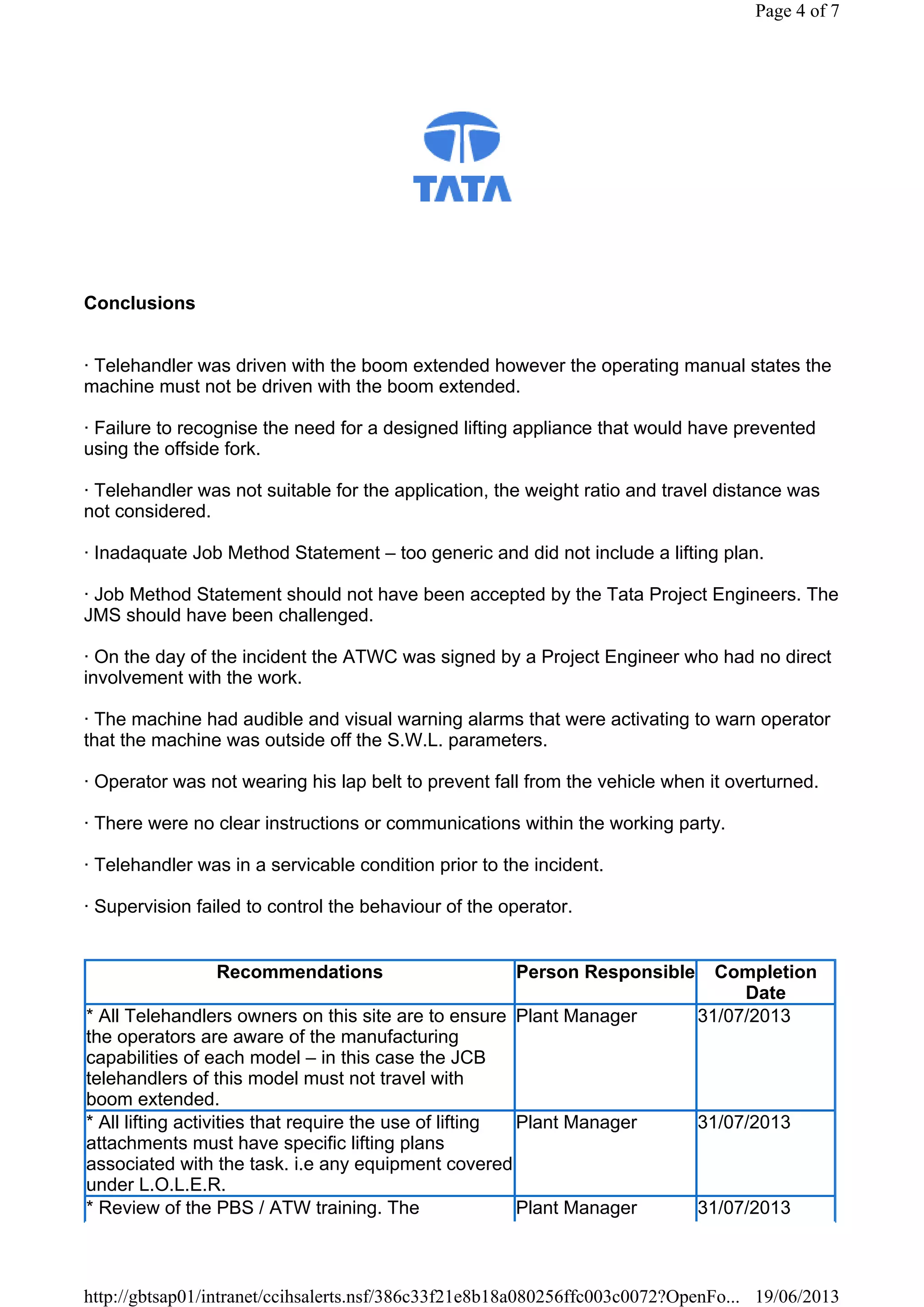 Telehandler | PDF | Injuries | Diseases and Conditions