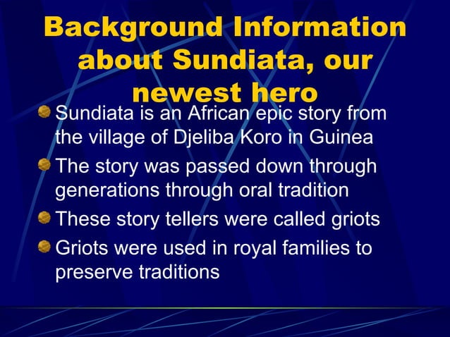 Telemachus Vs. Sundiata | PPT
