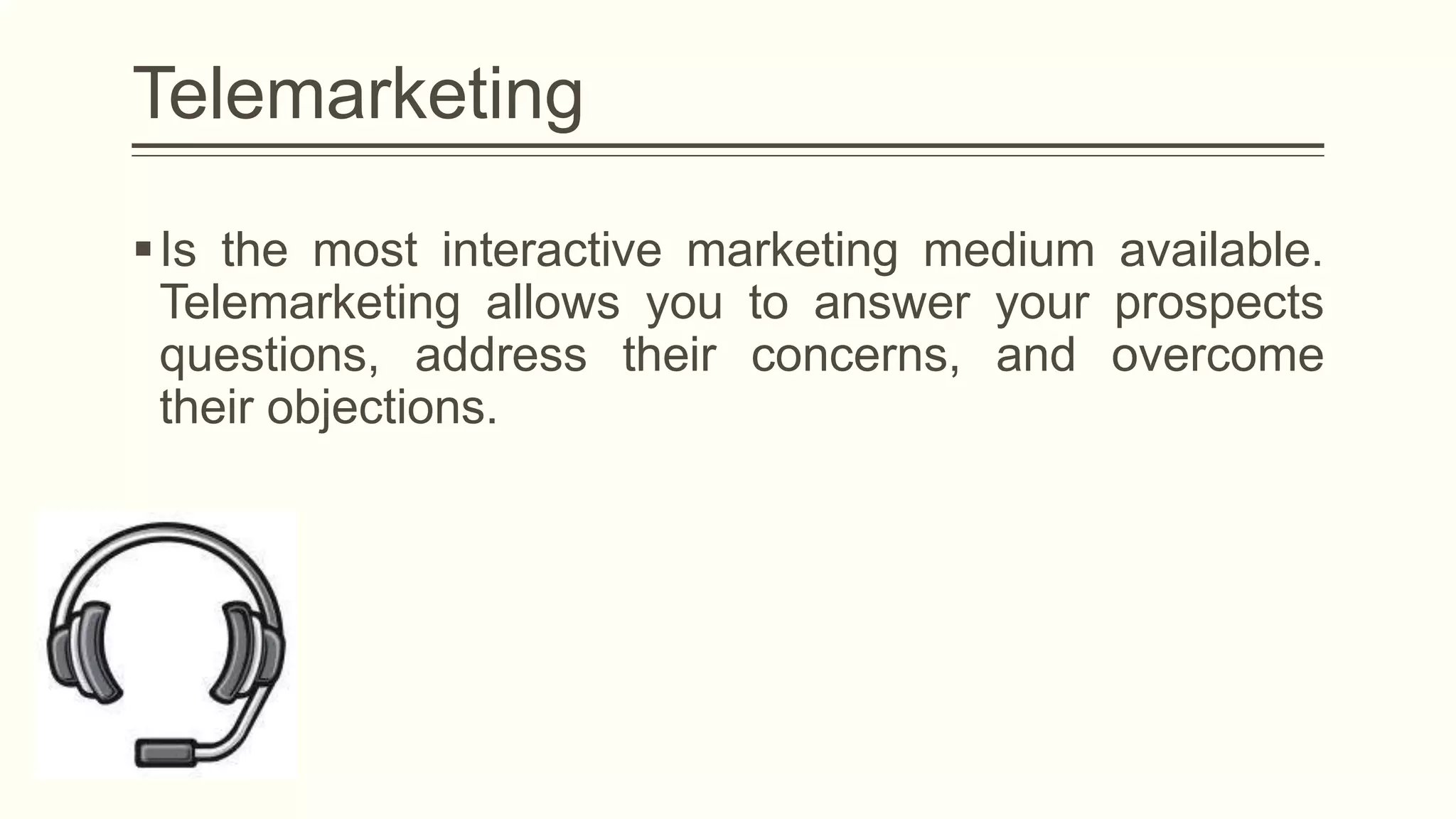 Telemarketing | PPTX | Marketing and Advertising | Business