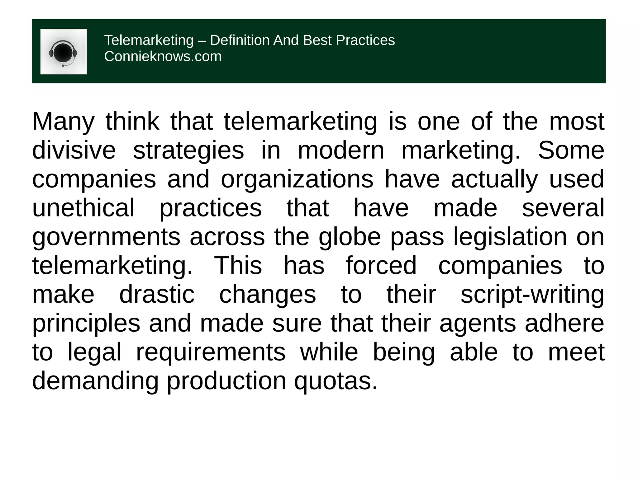 Telemarketing – Definition And Best Practices | PDF