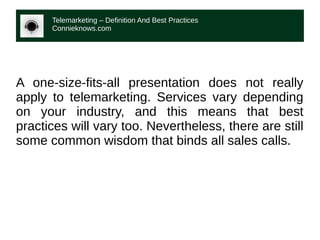 Telemarketing – Definition And Best Practices | PDF