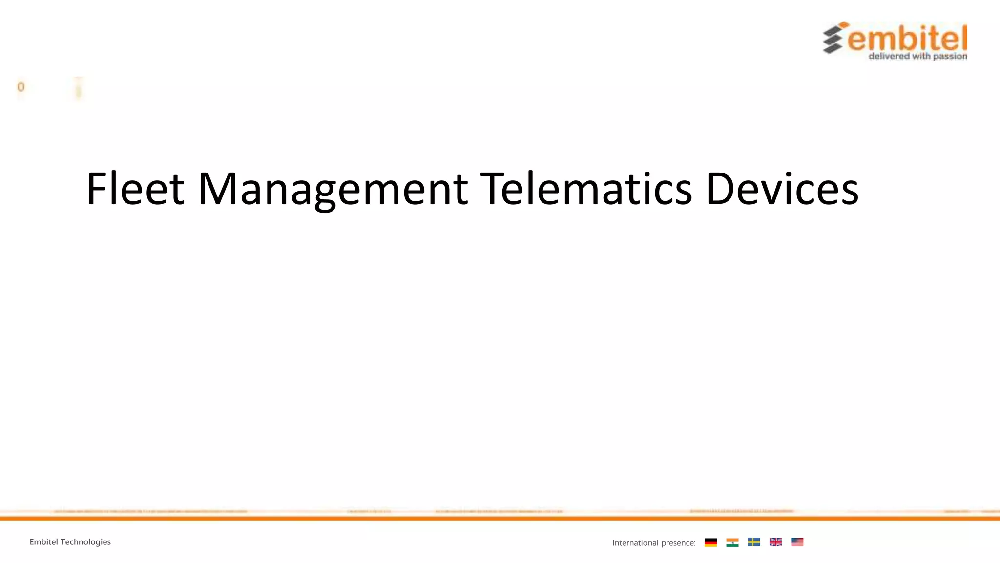 Fleet Management Telematics Devices | PPTX