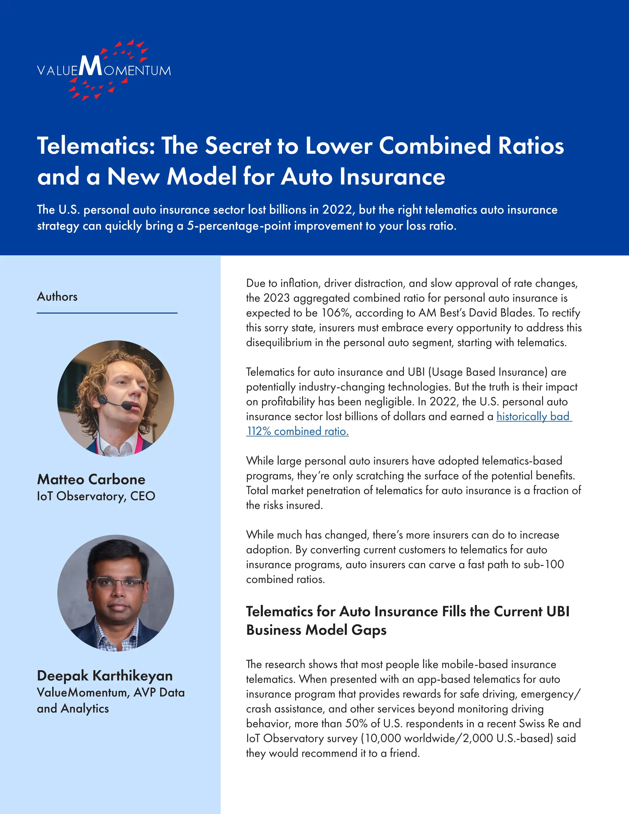 Telematics - The Secret to Lower Combined Ratios and a New Model for ...