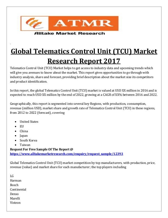 Telematics control unit (tcu) market