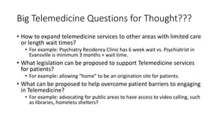 Telemedicine Hx and Data for Psychiatry Usages | PPT