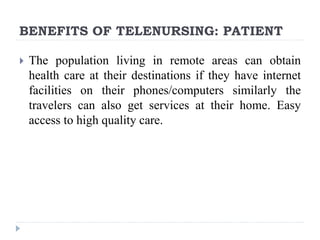 TELEMEDICINE AND TELENURSING for Nurses. | PPTX