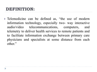 TELEMEDICINE AND TELENURSING for Nurses. | PPTX