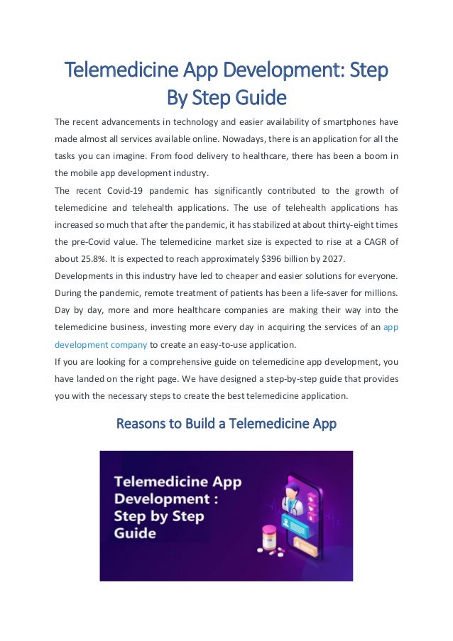 Telemedicine App Development: Step By Step Guide | PDF