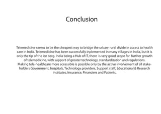 Telemedicine in India Design Research | PDF