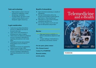 Telemedicine pamphlet final (1).pdf for study | PDF