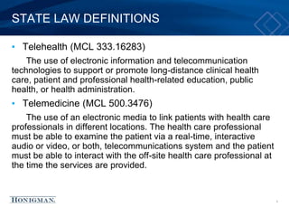 Telemedicine Licensure in Michigan | PPTX