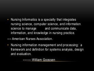 Telemedicine, telenursing, nursing informatics,e nursing | PPTX