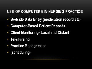 Telemedicine, telenursing, nursing informatics,e nursing | PPTX
