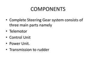 TELEMOTOR steering gear and its components | PPTX