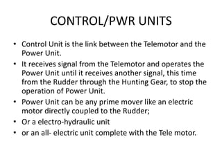 TELEMOTOR steering gear and its components | PPTX